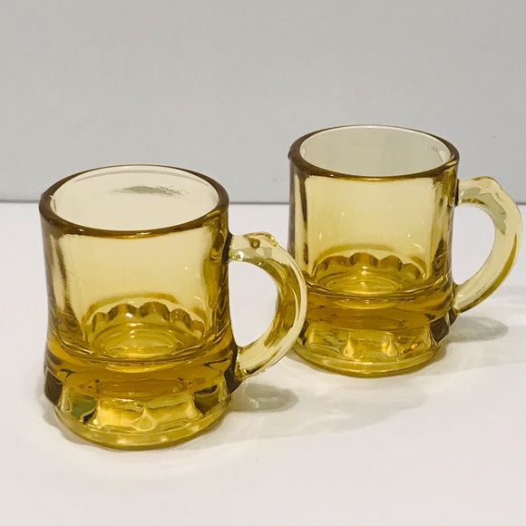 Federal | Dining | Vintage Federal Amber Miniature 2 Beer Mugs Shot ...